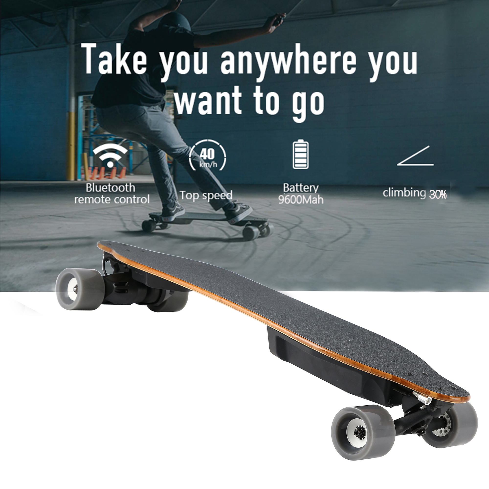 High Quality Fast 40km/h Boosted E Skate Long Board Dual Belt Motor ...